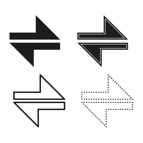 Colección De Iconos De Flecha Varios Estilos En Blanco Y Negro Flechas