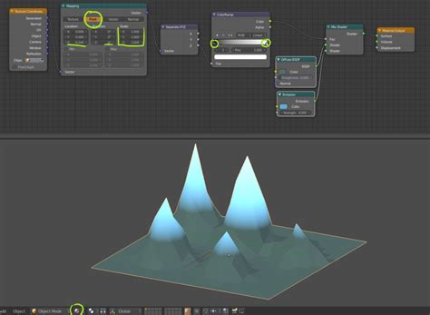 materials create smooth vertical gradient with emission shader and