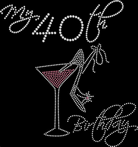 Rhinestone Bling Sparkle Iron On Transfer Diy 40th Birthday Heels