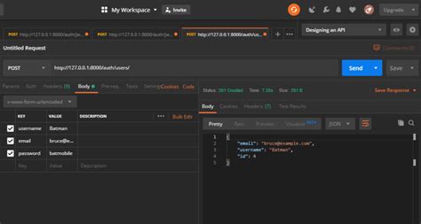user registration and authorization on a django api with