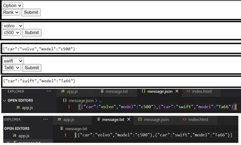 javascript save html form data to text file using node js stack