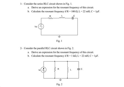 Derive The Expression For Resonant Frequency In A Parallel Rlc Circuit