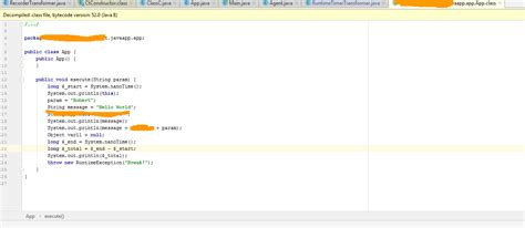 javaagents look at the source code of a java class modified by a java