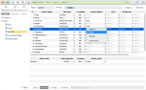 mysql how to modify a column to become nullable tableplus