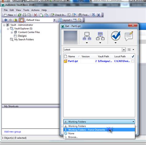 opening inventor files from vault does not overwrite the file on disk