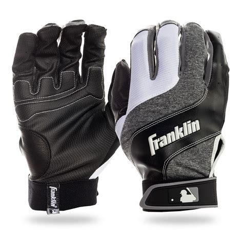 Franklin Sports Mlb Shokwave Baseball Batting Gloves Black Gray White