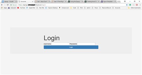 python django login input fields not working error messages not