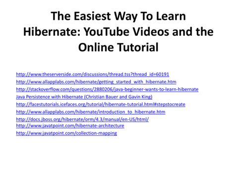 to tutorial on hibernate