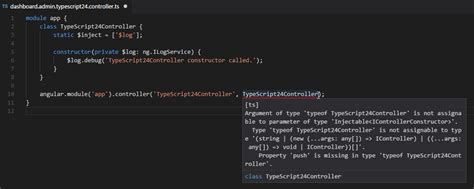 typescript 2 4 1 ts2345 property push is missing in
