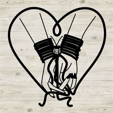 Heart Bondage Line Art Etsy