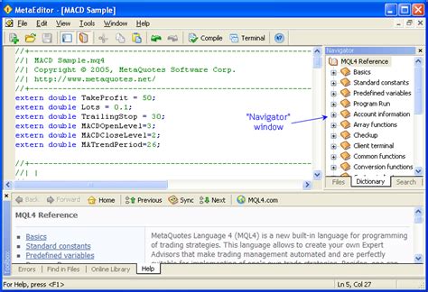 mql code examples odfasr