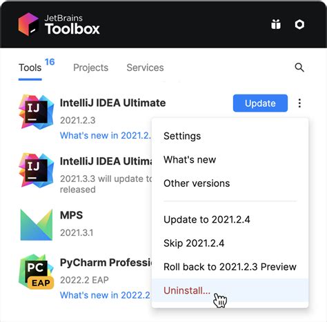 uninstall intellij idea intellij idea