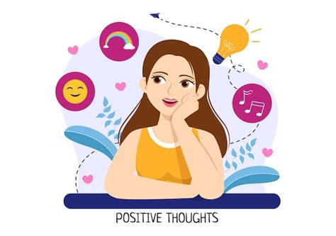 Ilustración Vectorial De Pensamientos Positivos Con Pensamiento