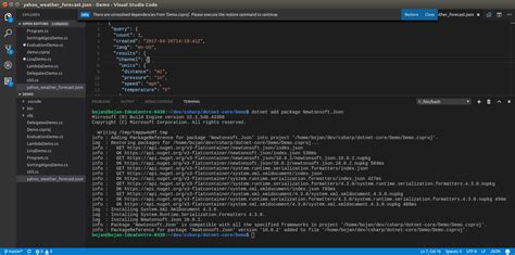 how to add a nuget package to c project in vscode on ubuntu my
