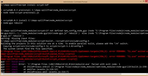error installing scrypt in windows 10 · issue 176 · barrysteyn node