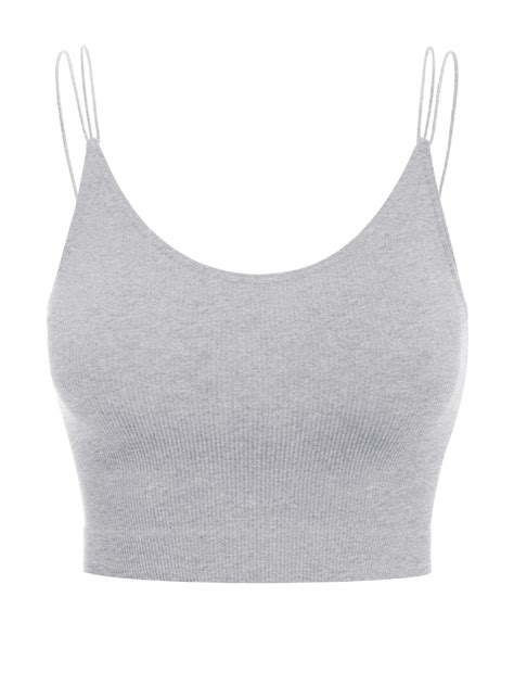 Made By Olivia Womens Sexy Double Thin Spaghetti Strap Ribbed Seamless