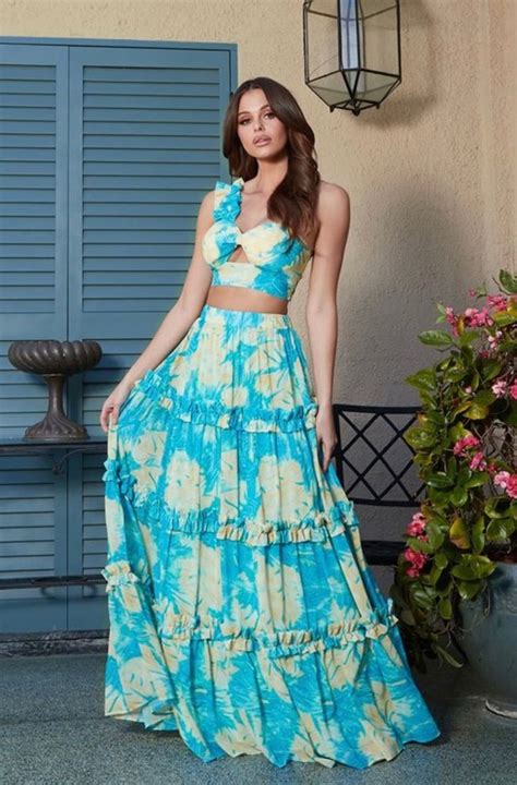 Nathalie Maxi Skirt Set Flowy Maxi Skirts Leaf Skirt Skirt Set