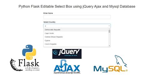 python flask editable select box using jquery ajax and mysql database