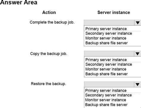 which server instance should you configure to perform each action