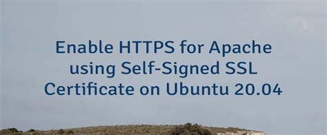 enable for apache using self signed ssl certificate on ubuntu 20