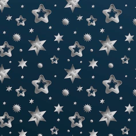 Free Vector Silver Stars Pattern Design