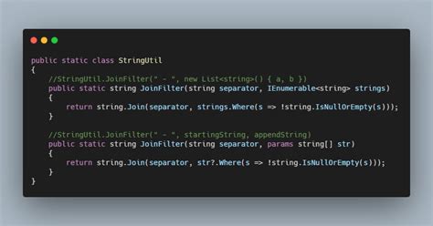 c join strings with a separator ignoring nulls and empty strings