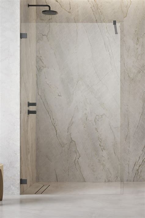 Essenza Pro Brushed Gunmetal Walk In Shower Enclosure Shower Glass