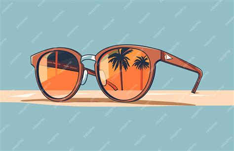 Premium Vector Beach Sunglass Illustration Beach Vibes With Palm