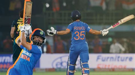 Ind Vs Aus 1st T20 Highlights Rinku Seals Thriller After Skys 42 Ball