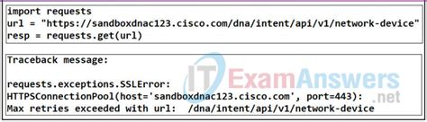 refer to the exhibit a network administrator is using a python script