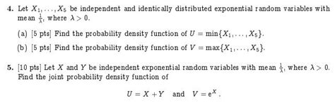 solved 4 let xx5 be independent and identically distribu