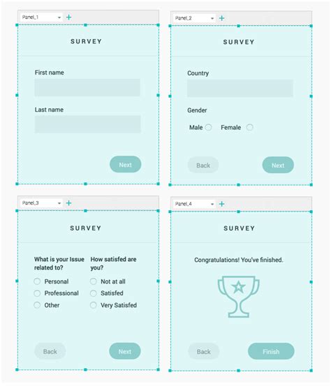 create forms in your app prototypes with dynamic panels