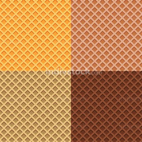Waffle Set Pattern Ice Cream Cone Vector Texture Sweet Dessert Wafer