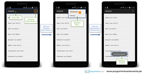 android tutorial options menu und action bar in android