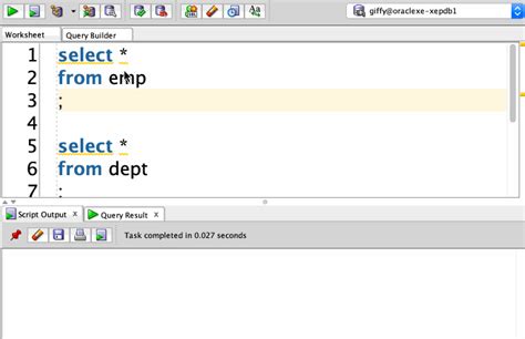 how to execute queries in sql developer talkapex