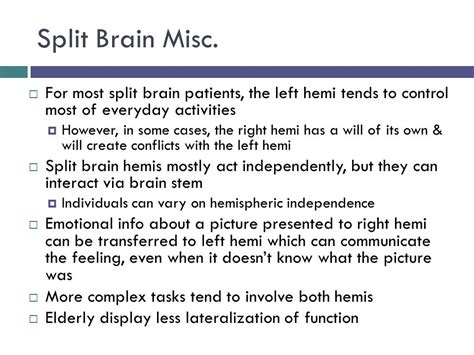 Ch 16 Lateralization Language And The Split Brain Ppt Video Online
