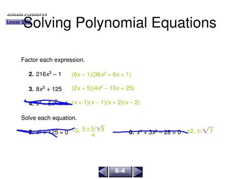 Ppt Solving Polynomial Equations Powerpoint Presentation Free