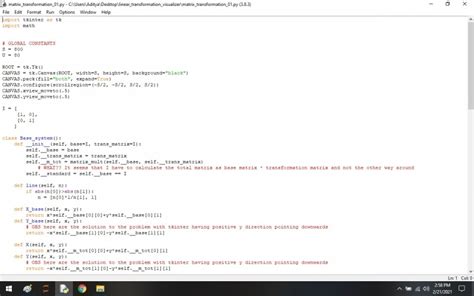 python program to linear transformation visualizer app using the python