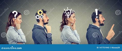 Thoughtful Man And Woman Thinking Solving Together A Common Problem