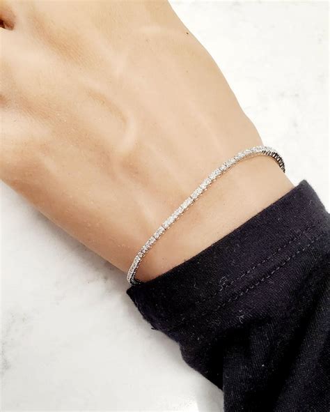 1 Carat Natural Round Diamond 4 Prong Tennis Bracelet In 14 Karat White