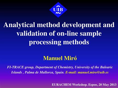 Ppt Analytical Method Development And Validation Of On Line Sample