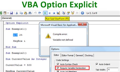 vba option explicit how to make variable declaration mandatory