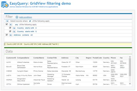 gridview filtering with easyquery asp webforms easyquery docs