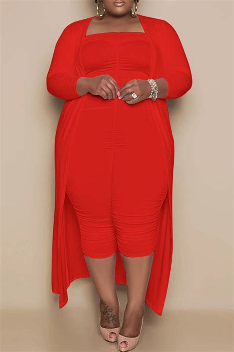 Wholesale Black Casual Solid Basic Plus Size Two Pieces K69479 2 Online