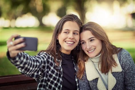 Theres Always Time For A Selfie Two Attractive Young Women Taking