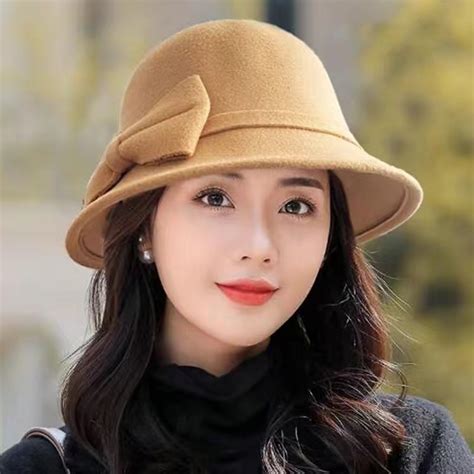 D Groee Womens Felt Fedora Hat Short Brim Vintage Classic Wool Bowknot