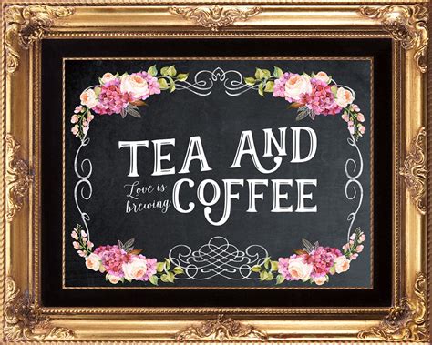 Printable Tea And Coffee Sign Wedding Tea Coffee Sign Tea Etsy