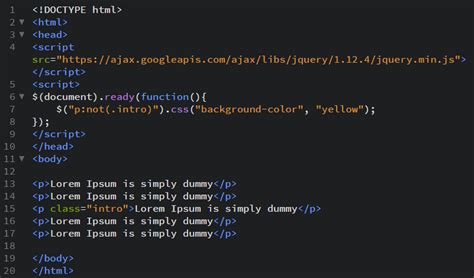 penggunaan selector not pada jquery