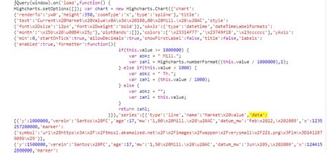 python unable to retrieve the data array behind javascript chart