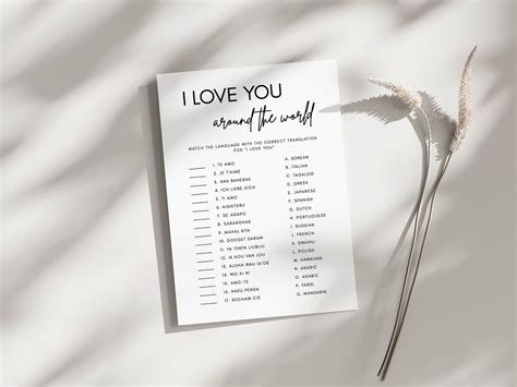I Love You Around The World Bridal Shower Game Luna I Love You In